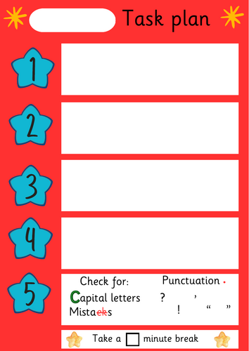 Blank Task Plans - 7 different designs | Teaching Resources