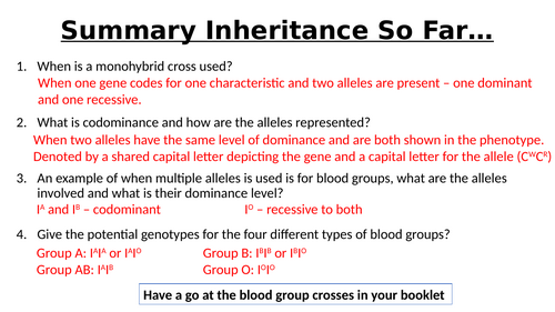A-Level AQA Biology - Inheritance Bundle | Teaching Resources