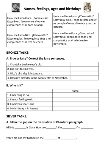 Spanish Sentence Builder Mi Cumpleanos - Birthday Conti Style ...