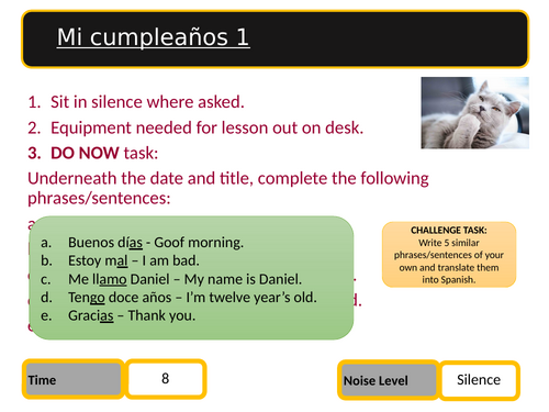 Spanish Sentence Builder Mi Cumpleanos - Birthday Conti Style ...