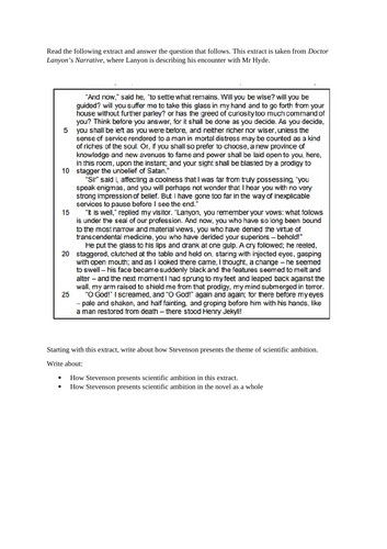 Jekyll & Hyde GCSE Lit Model Answer 5 | Teaching Resources