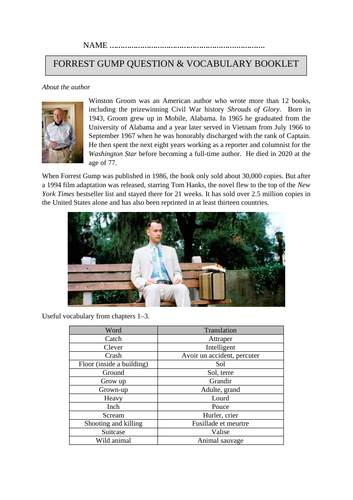Forrest Gump A2 exercises (& American Football, Vietnam War & Nasa ...
