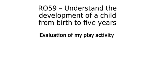 Child Development R059 Step by Step Support Materials | Teaching Resources