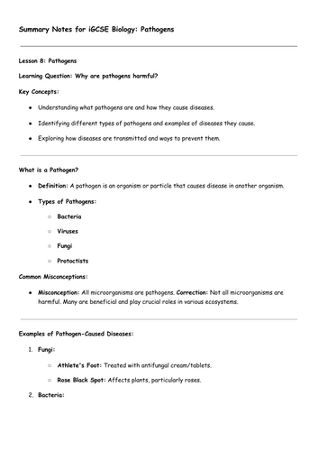 *iGCSE Biology Edexcel - CLASSIFICATION & CELLS SUMMARY NOTES ...