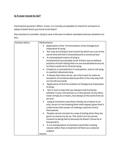 model plans A level philosophy applied ethics | Teaching Resources