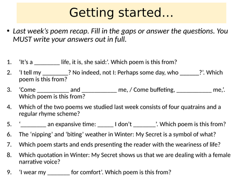 Christina Rossetti: Poem Lessons Bundle | Teaching Resources