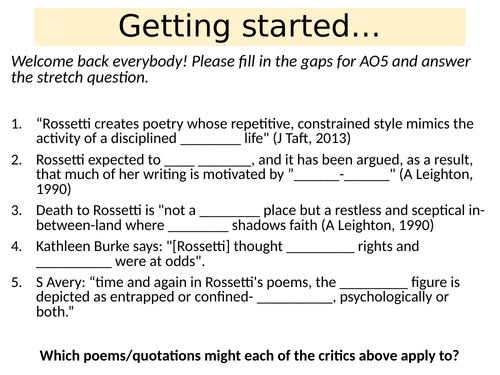 Christina Rossetti: Poem Lessons Bundle | Teaching Resources