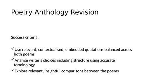 IGCSE Edexcel English Literature Poetry | Teaching Resources