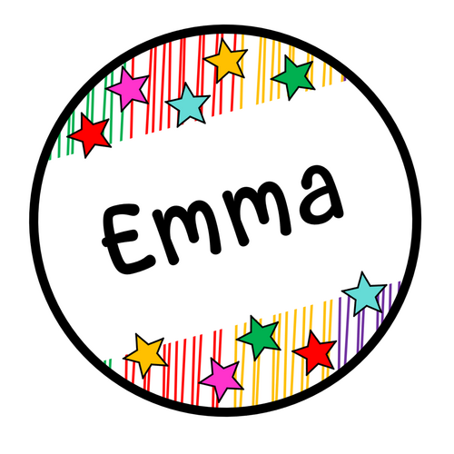 Printable Bright Stars Student Name Labels, Editable Colorful Classroom ...
