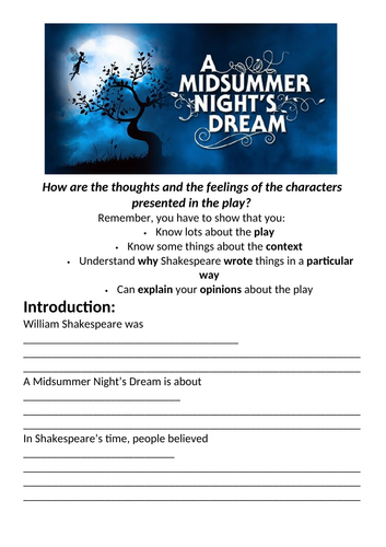 A Midsummer Night's Dream Scheme of Work | Teaching Resources