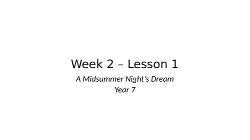 A Midsummer Night's Dream Scheme of Work | Teaching Resources