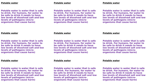 Potable water | Teaching Resources