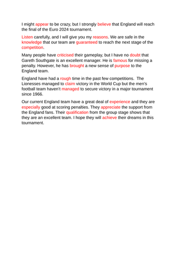 Functional Skills English Level 1 England Football Spelling Theme ...
