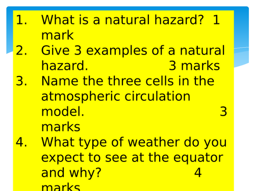 AQA Geography Natural Hazards Lesson Three | Teaching Resources