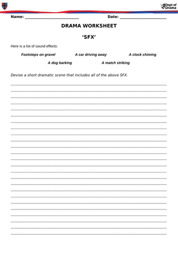 Drama worksheets | Teaching Resources