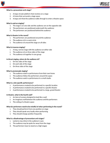 Drama worksheets | Teaching Resources