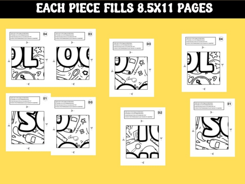 Back to School Collaborative Poster Art Coloring Pages-30X37.5 inch ...