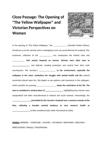 Creative Resource for The Yellow Wallpaper | Teaching Resources