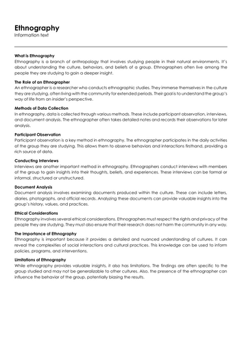 Ethnography.docx | Teaching Resources