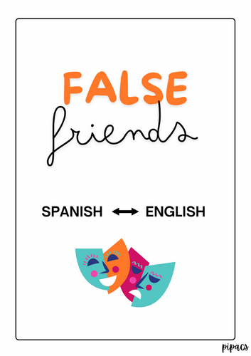 Spanish -English False Friends cards | Teaching Resources