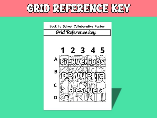 Back to School Collaborative Poster Art Coloring Pages in Spanish-30X30 ...