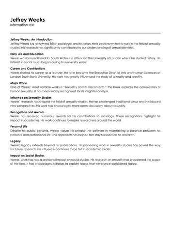 Jeffrey Weeks.docx | Teaching Resources