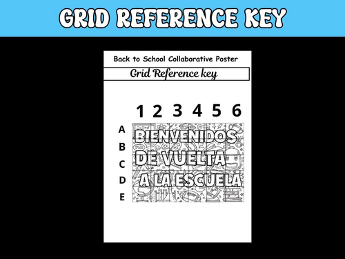 Spanish Back to School Collaborative Poster Art Coloring Pages-34.6X24 ...