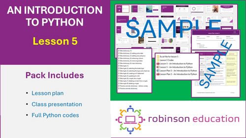 Beginners to Python Programming - Lesson 5 | Teaching Resources Beginners to Python Programming - Lesson 5 | Teaching Resources