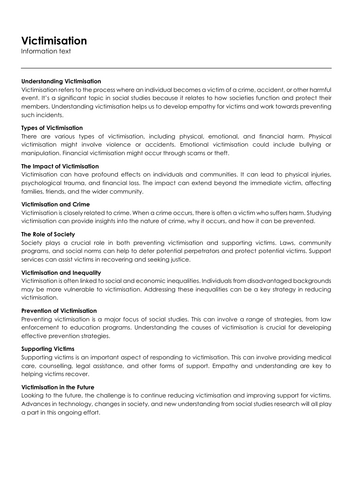 Victimisation.docx | Teaching Resources