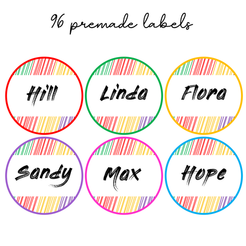 Printable Bright Round Student Name Labels, Editable Colorful Cubbies ...