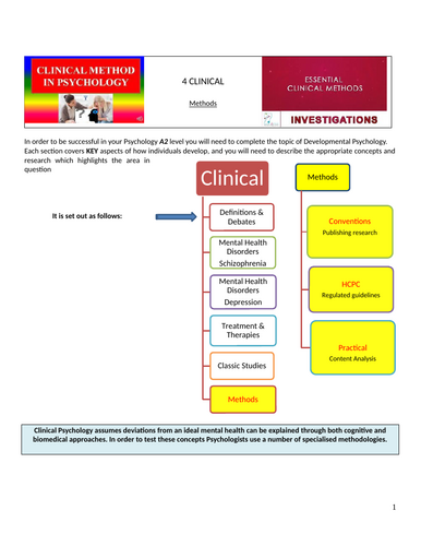 4 Clinical Psychology - Methods - Edexcel IAL | Teaching Resources