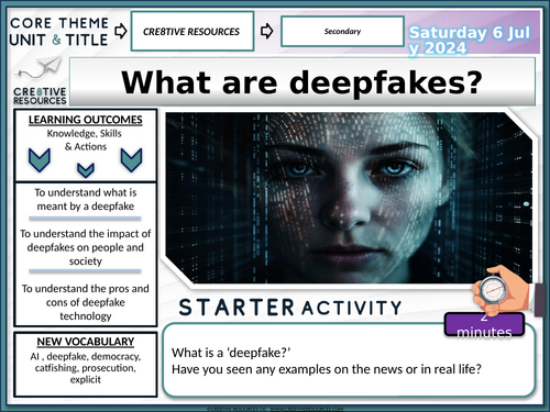 Rise of Deepfakes and Malicious use of AI - PSHE Lesson | Teaching ...