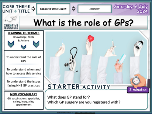 What is a GP and Role of a local Doctor: PSHE Lesson | Teaching Resources