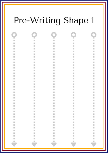 Pre-Writing Shape Tracing Worksheet (border) | Teaching Resources
