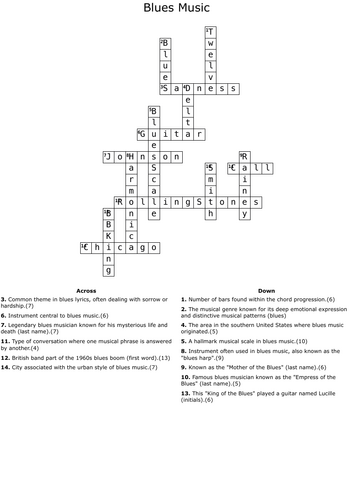 Blues Music (Cover Work Booklet) | Teaching Resources