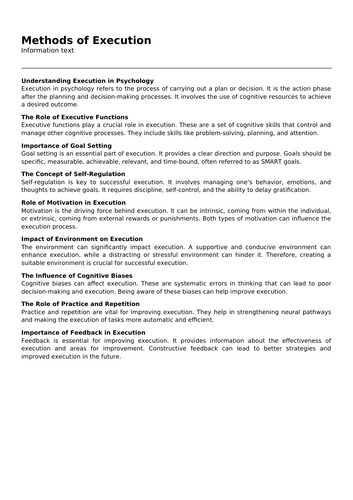 Methods of Execution | Teaching Resources