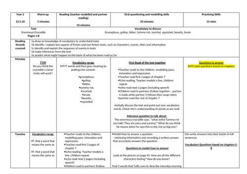 The Enormous Crocodile Guided Reading Questions | Teaching Resources