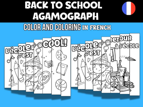 French Back to School Agamograph Art Coloring Activities | Teaching ...