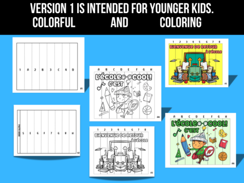 French Back to School Agamograph Art Coloring Activities | Teaching ...