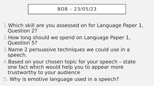 AQA GCSE English Language Speaking and Listening Endorsement | Teaching ...