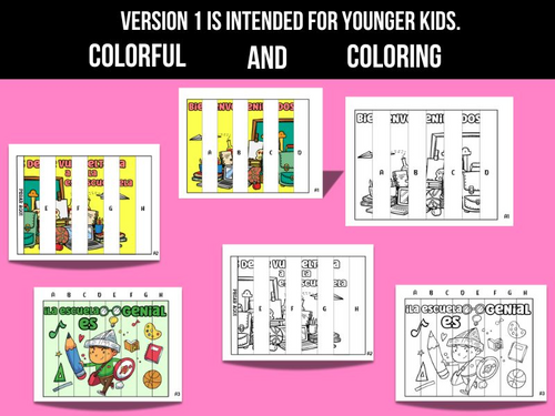 Spanish Back to School Agamograph Art Coloring Activities | Teaching ...