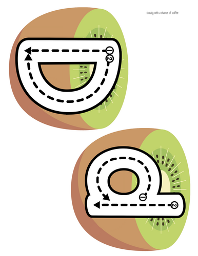 Traceable Fruit Letters A-Z Upper & Lowercase letters | Printable ...