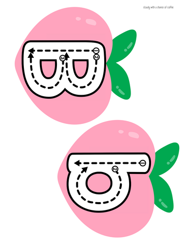 Traceable Fruit Letters A-Z Upper & Lowercase letters | Printable ...