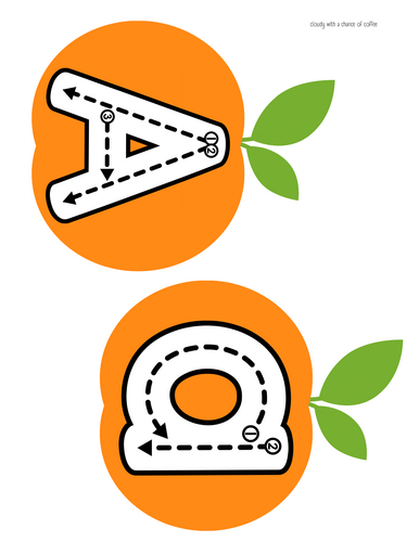 Traceable Fruit Letters A-Z Upper & Lowercase letters | Printable ...