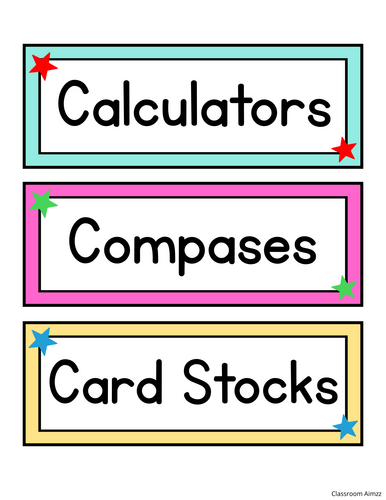 Printable Bright Stars Classroom Supplies Labels, Editable Supplies ...