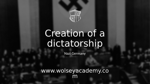 Nazi Germany - Creation of a Dictatorship 1933-39 | Teaching Resources
