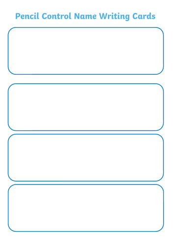 Editable Pencil Control Name Writing Cards | Teaching Resources