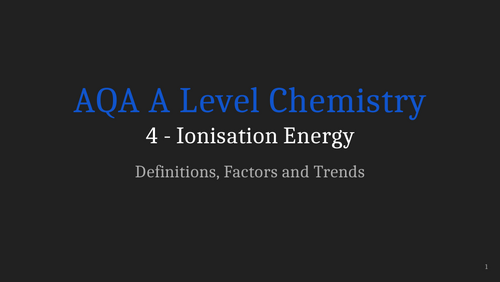 AQA A Level Chemistry Presentations Chapter 1 - Atoms and Molecules ...