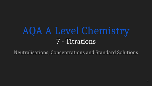 AQA A Level Chemistry Presentations Chapter 1 - Atoms and Molecules ...
