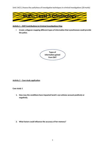 Criminology Interviews Eye-Witness and Expert Witness Investigative ...